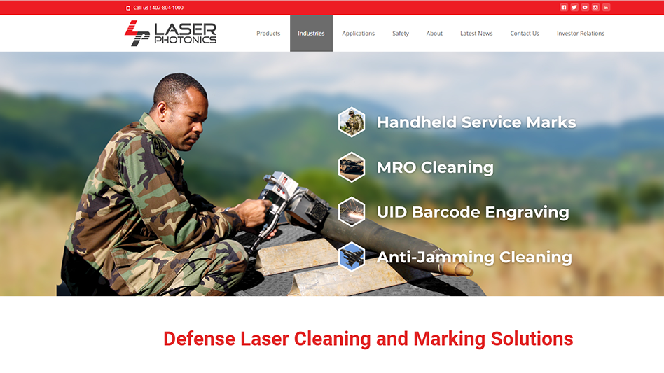Laser Photonics' DefenseTech LPC-MS - Defense and Munitions